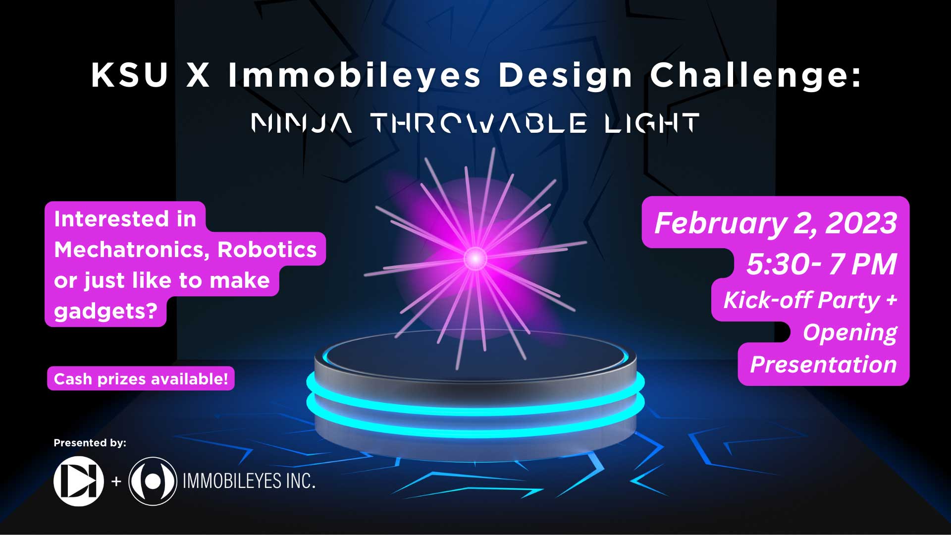 KSU x Immobileyes Design Challenge: The Ninja Throwable Light | Kent State University